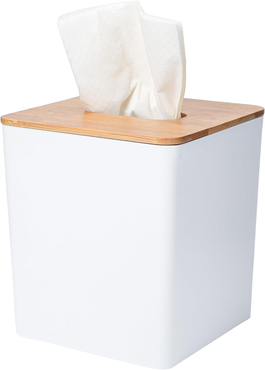 Amazon.com: Round Tissue Box with Bamboo Lid Decorative Waterproof ...