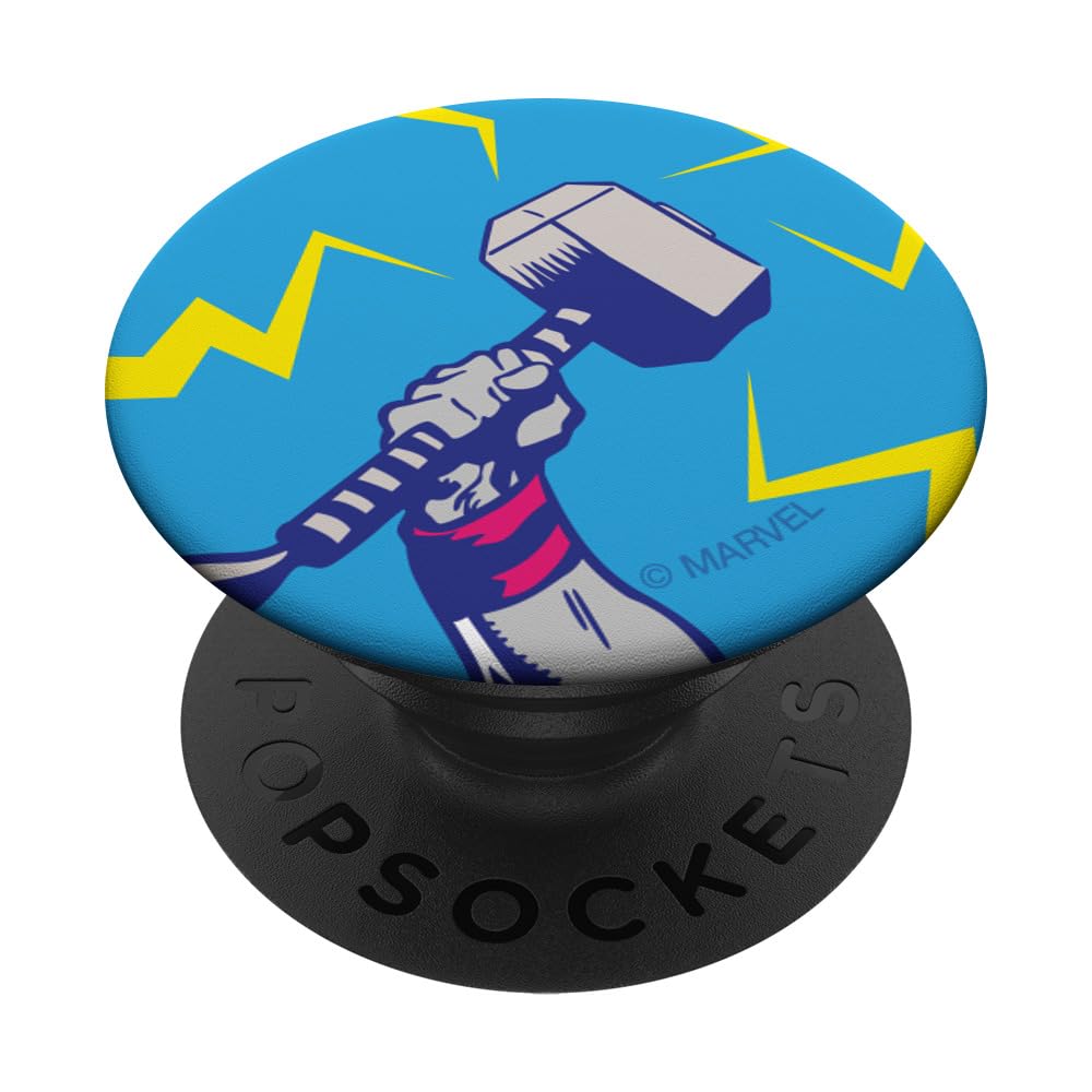 Amazon.com: Marvel Thor Mjolnir Hammer Lightning Retro PopSockets ...