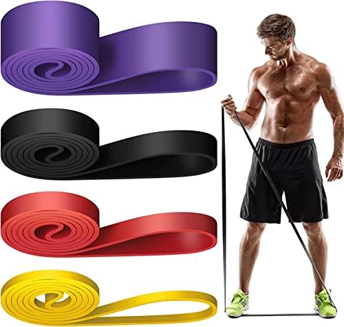 AMERTEER Resistance Bands Set Of 4, Pull Up Assistance Bands, Heavy ...