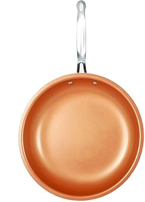 Amazon.com: Red Copper 12 inch Pan by BulbHead Ceramic Copper Infused ...