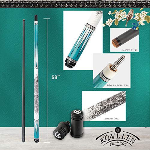KONLLEN Carbon Fiber Pool Cue Stick 58-inch Professional Pool Sticks ...