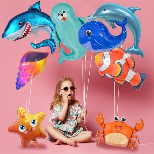 Snapklik.com : Sea Animal Balloons - Large Shark Dolphin Whale Fish Sea ...