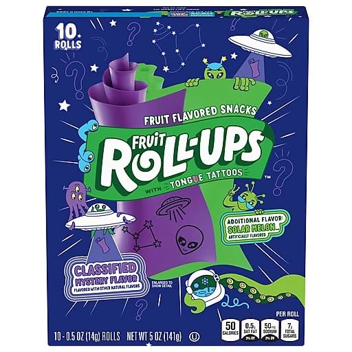 Fruit Roll Ups Tongue Tattoots Fruit Mystery Flavor Each Roll Comes ...