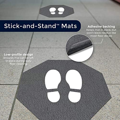 M+A Matting Stick-and-Stand Social Distancing Floor Mat Signs | Stop ...