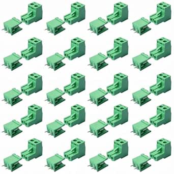 20 Set 2 Pin 5.08mm Pitch PCB Mount Screw Terminal Block Connector Male ...