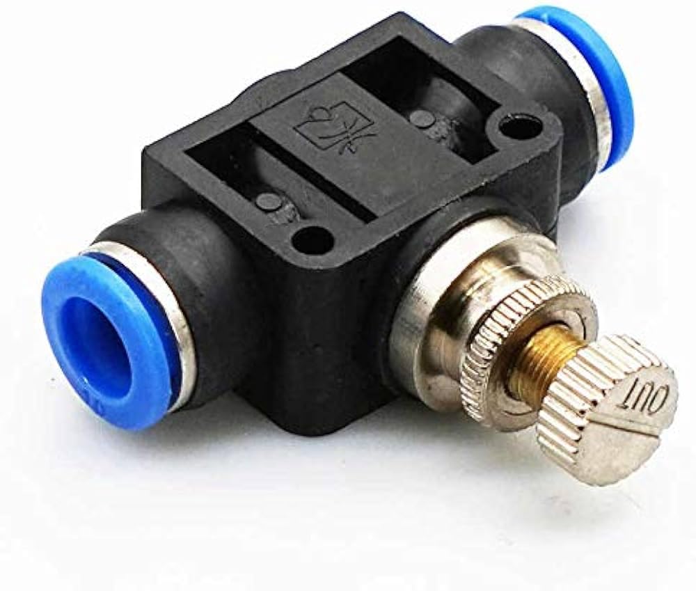 Sylix ® 10MM Pneumatic Brass Flow Control Valve Connector Push in ...