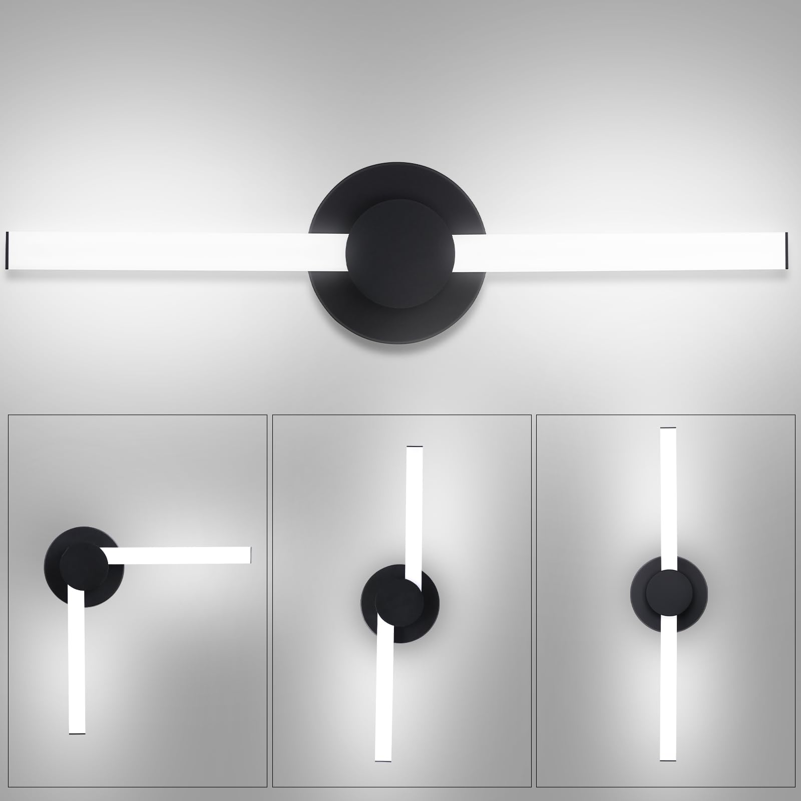 Flyzy Bathroom Light Fixtures Over Mirror, 20 Inch Foldable Bathroom ...