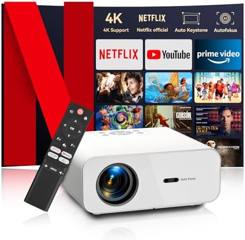 Projector【Netflix Official/32000 Lumen/30W Dolby Audio】 Projector 4K ...