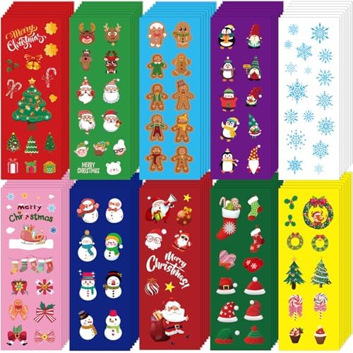 Amazon.com: 100 Sheets Christmas Stickers, 1200+PCS Christmas Stickers ...