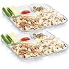 Amazon.com | Navaris Glass Divided Plates (Set of 2) - 4 Section ...