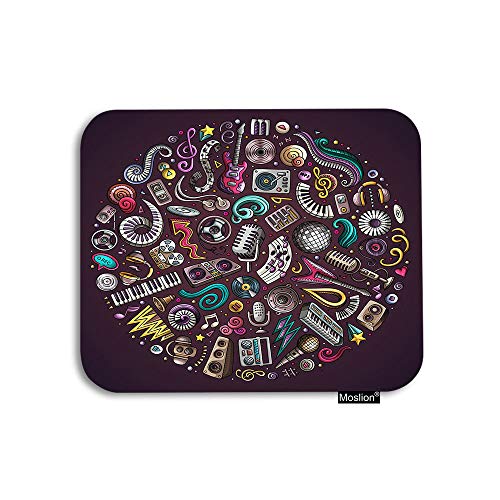 Moslion Doodle Mouse Pad Cartoon Doodle Music Instrument Disco Cassette ...