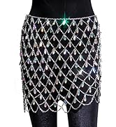 Amazon.com: CanB Rhinestone Body Chain Suit Boho Body Waist Belly Chain ...