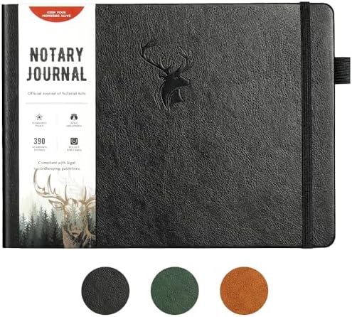 Amazon.com: Notary Journal Log Book with 390 Record Entries,10"X7.5 ...