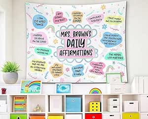 Amazon.com: Daily Affirmations Classroom Tapestry, Daily Affirmations ...