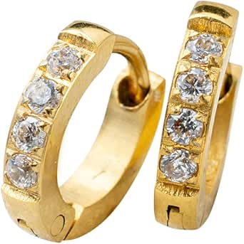 Amazon | 【mico.lor】 ステンレス ピアス (115) 内径6mm フープピアス ジルコニア 小さめ レディース サージカルステンレス 316L 金属アレルギー対応 メンズ ...