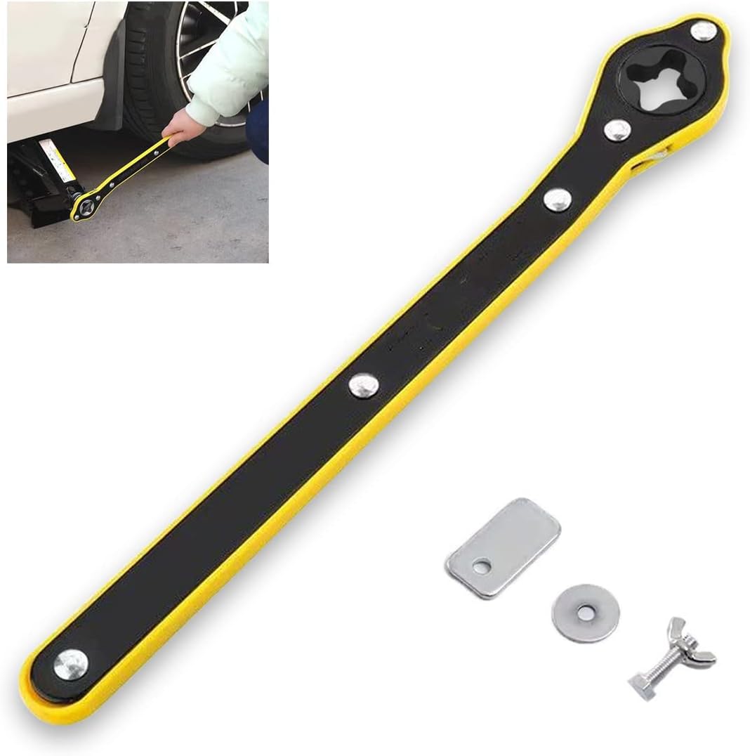 Amazon.com: Red Hound Auto Ratcheting Lug Wrench Tire Tool Replacement ...