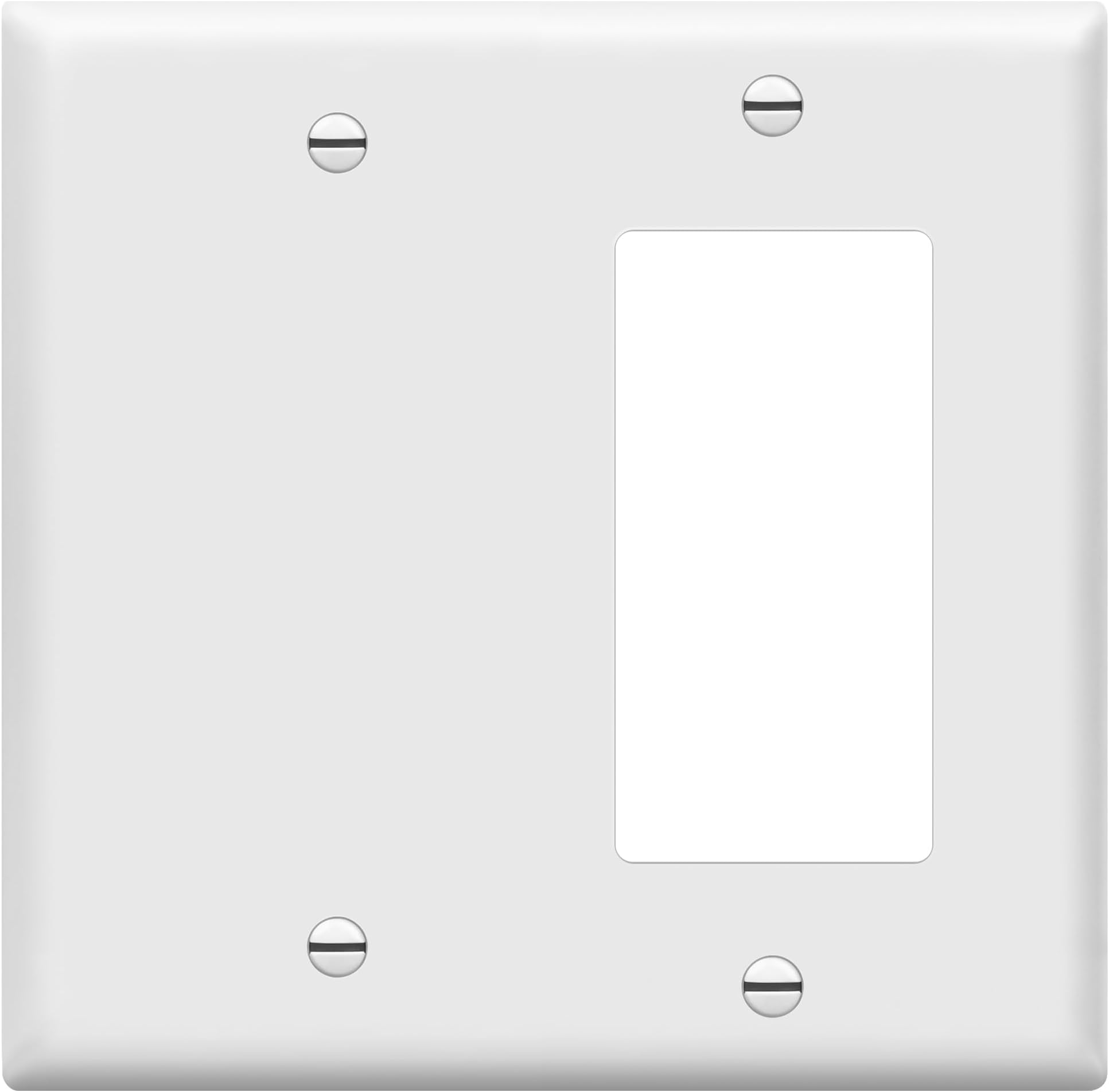 Smooth White 3 Gang Combo Wall Plate - 2 GFCI/Rocker Openings 1 Blank ...