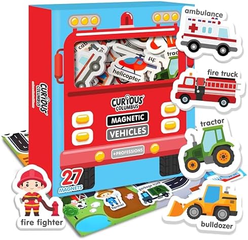 Amazon.com: WISESTAR 26PCS Transports Rubber Fridge Magnets for Kids ...