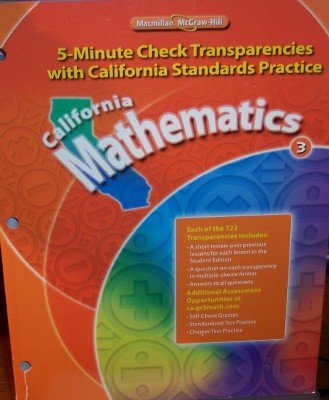 5-Minute Check Transparencies Grade 3 (with California Standards ...