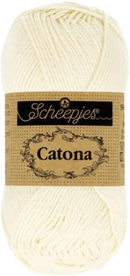Amazon.com: Catona Scheepjes 50gm Mercerized Cotton Yarn (130 Old Lace)