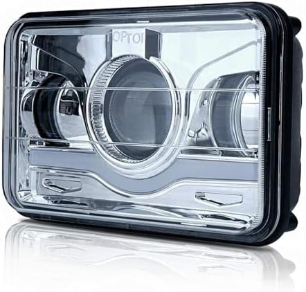 GLOBLED 4x6 LED Headlights with Red Evil Eye DRL High Low Beam Headlamp ...