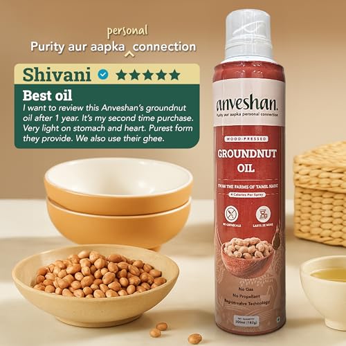 Anveshan Groundnut Oil Spray - 200ml | 100% Pure & Cold-Pressed | Cook ...