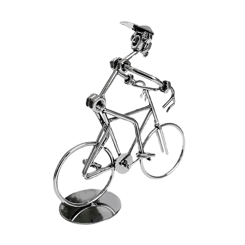 Hopbucan Silver Metal Retro Cyclists Model Iron Art Metal Bicycle ...