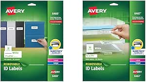 Amazon.com : Avery Removable 1 x 2 5/8 Inch White ID Labels 750 Count ...