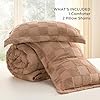 Amazon.com: Bedsure Queen Size Comforter Set Taupe, Boho Tufted Bed Set ...