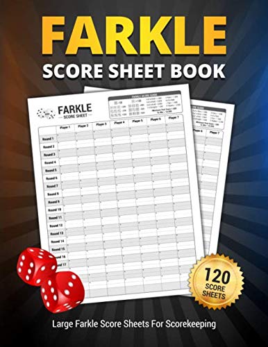 Amazon.com: Farkle Score Sheet Book: 120 Large Score Sheets For ...