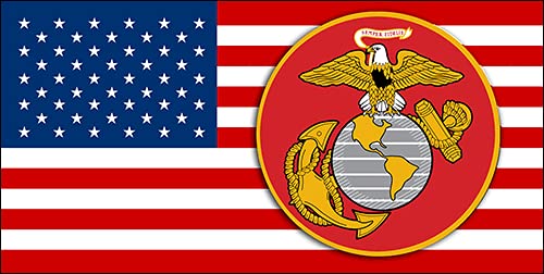 Buy USA with Marines Logo Sticker ( USMC Decal), Officially Licensed by ...