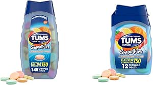 Amazon.com: TUMS Smoothies Extra Strength Antacid Chewable Tablets ...