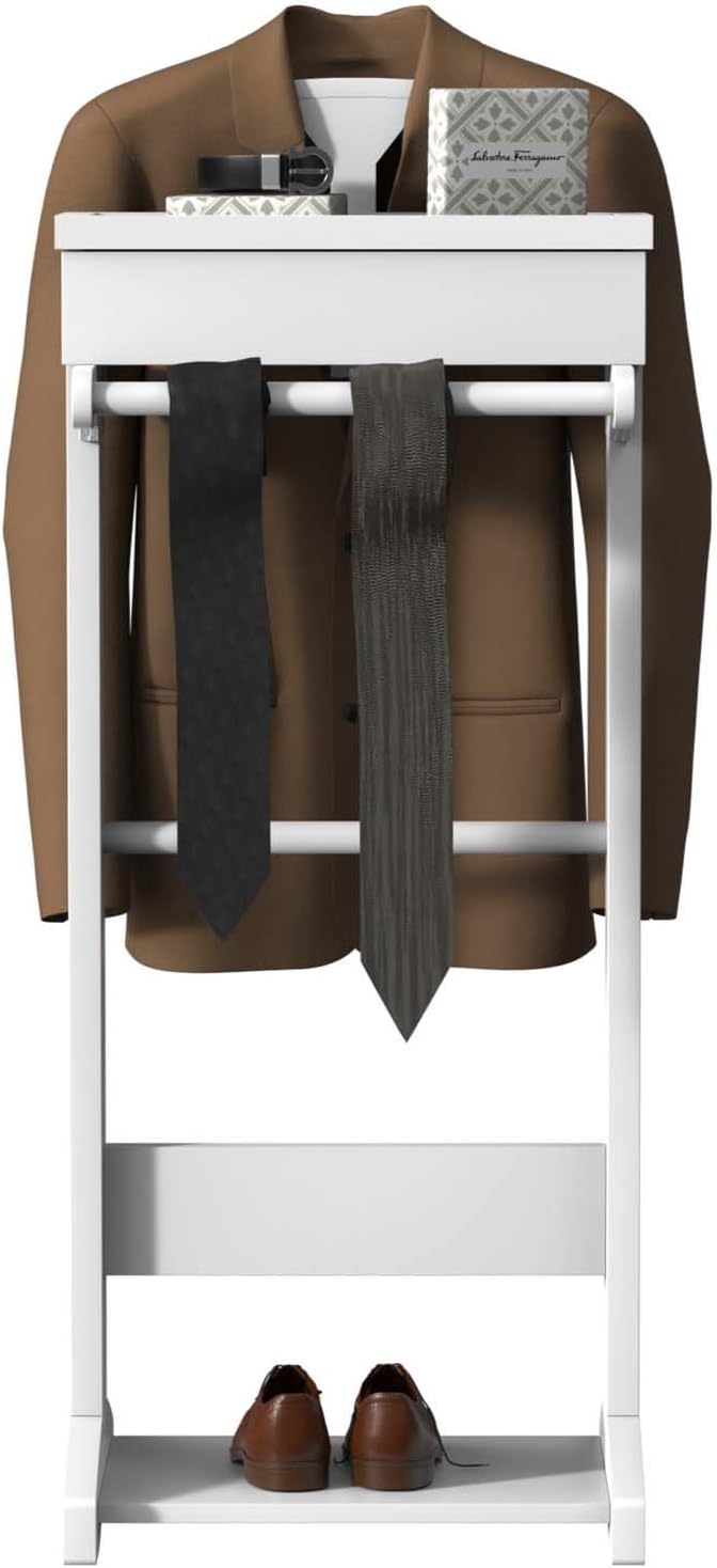 Amazon.com: Wood Mens Valet Stand,Freestanding Suit Stand&Clothes ...