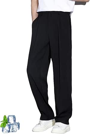 Fleurosta Mens Pants, Fleurosta Super Stretch Ice Silk Comfort Everyday Pants, Slim Fit ...