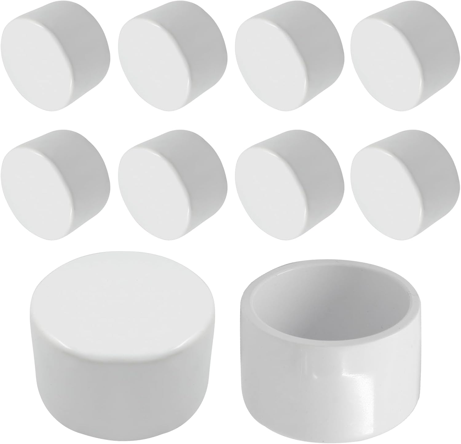 Amazon.com: Piutouyar 10 Pcs 1" PVC Pipe End Cap Plug Adapter, White ...