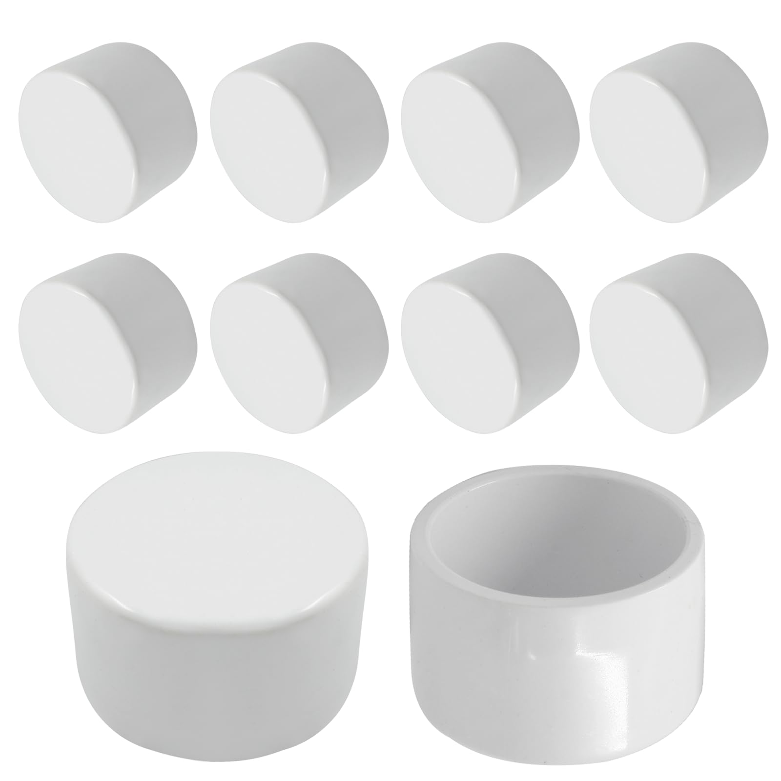 Amazon.com: Piutouyar 10 Pcs 1" PVC Pipe End Cap Plug Adapter, White ...