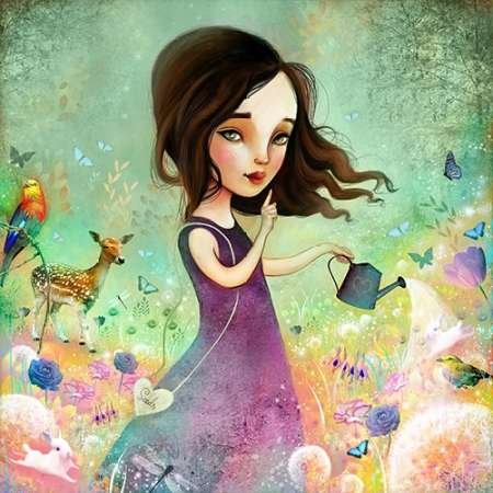 Karmakara Her Secret Garden Grows by Meluseena - Fine Art Print on ...