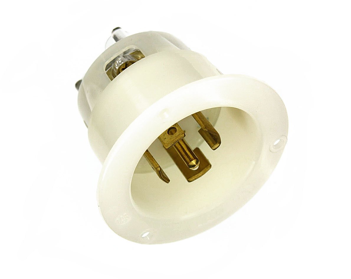 Leviton 2825 30-Amp, 277/480 Volt- 3PY, Flanged Inlet Locking ...
