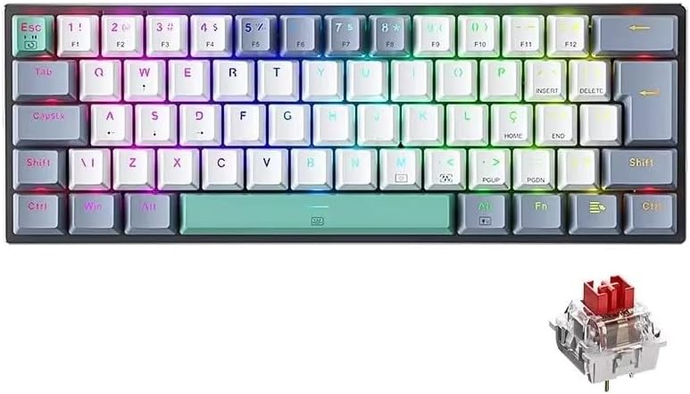 Teclado Mecânico MACHENIKE K500-B61 MINI Com Fio 60% ABNT2 Layout RGB ...
