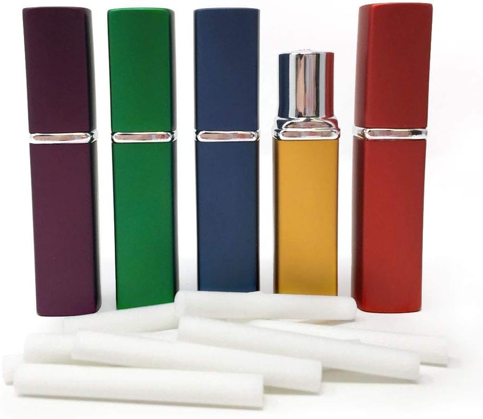 Amazon.com: Set of 5 Essential Oil Aromatherapy Inhaler Empty Aluminum ...