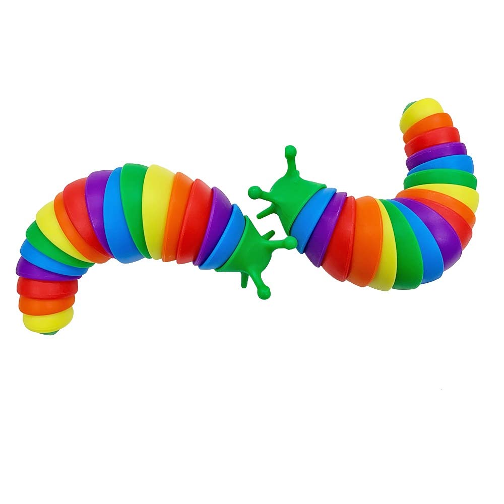 Cantil Fidget Slug Toy Multicolor Articulated Stretch Slug Fidget Toys ...