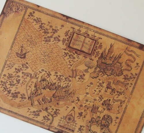 Vintage Replication Harry Potter Wizarding World Map Magic Poster 21x13 ...