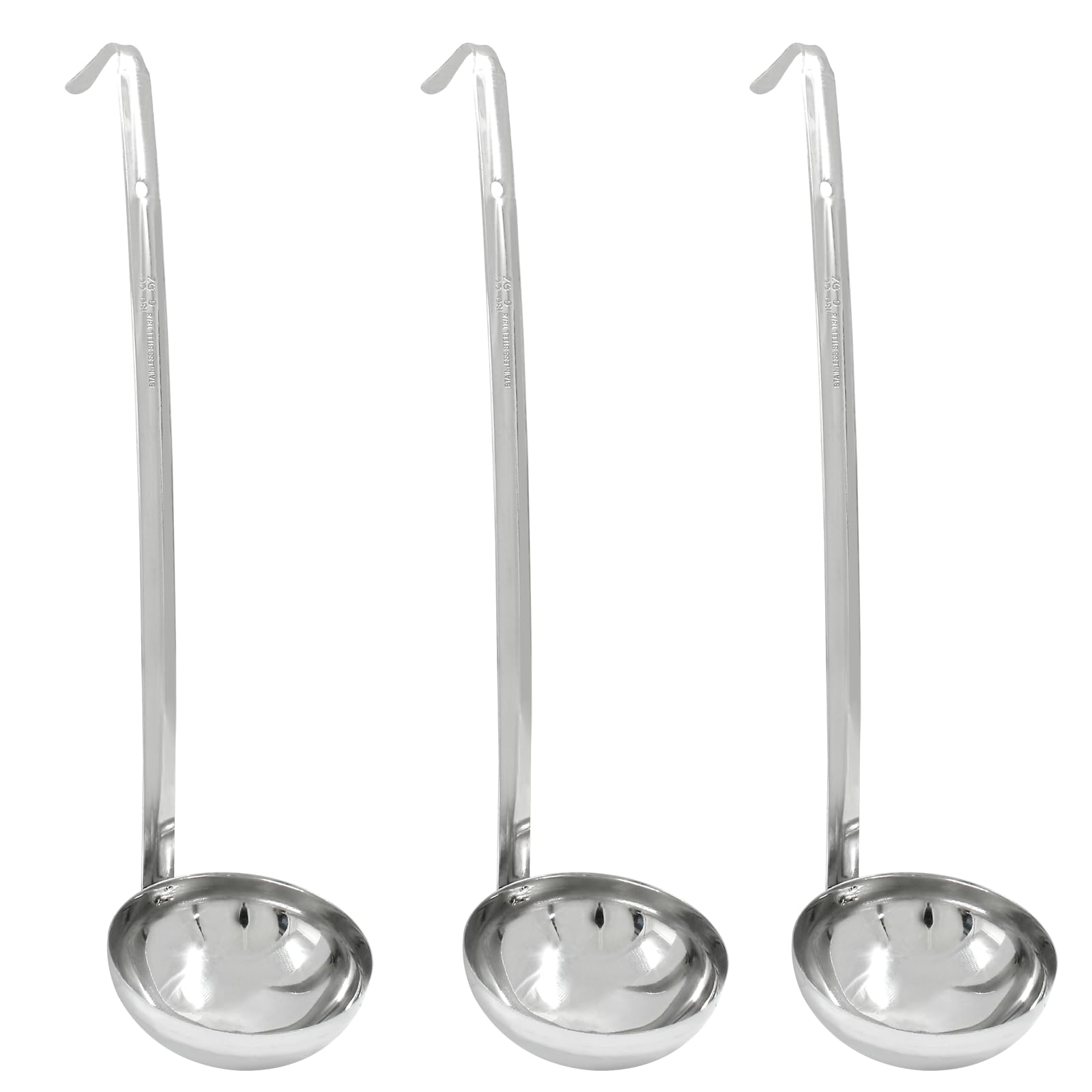 Amazon.com | Piutouyar 3 Pcs 6 oz Soup Ladle Set, Stainless Steel Ladle ...