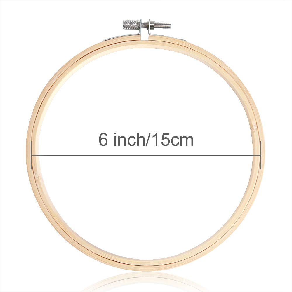 Snapklik.com : 12 Pieces 6 Inch Round Embroidery Hoops Wood Circle ...