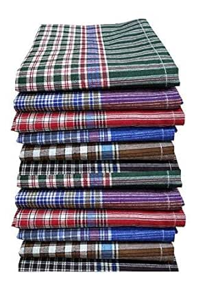 Buy GRH Men's Cotton Handkerchief (Dark Checks) at Amazon.in