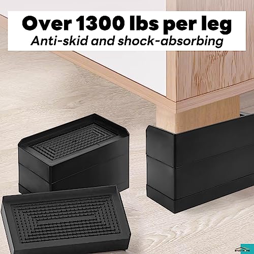 Snapklik.com : BTSD-home Bed Risers Heavy Duty Adjustable Furniture ...