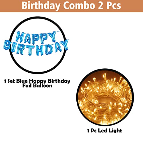 Party Propz Blue Happy Birthday Decoration Kit -2Pcs Combo Set HBD Foil ...
