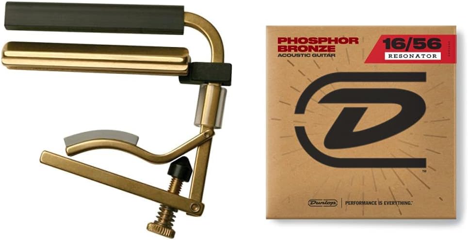 Buy C6B Shubb capo for Dobro, brass & Dunlop DOP1656 Resonator Strings ...