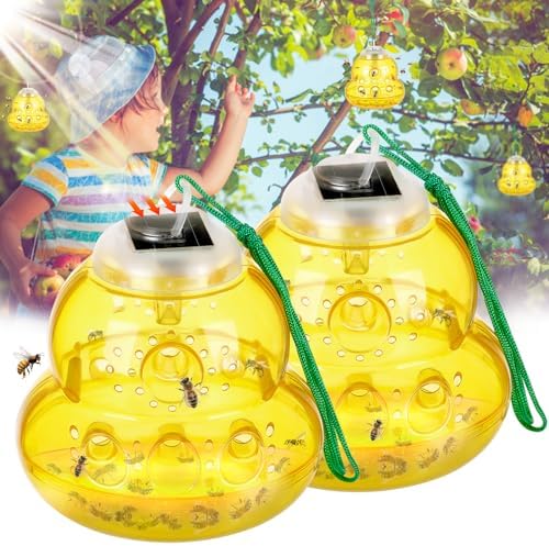 Amazon.com : Solar Wasp Trap Outdoor Hanging - New Upgrade LED Blue ...