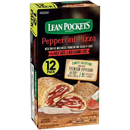 Amazon.com: Lean Pockets Frozen Sandwiches Pepperoni Pizza, 54 oz, 12 ...